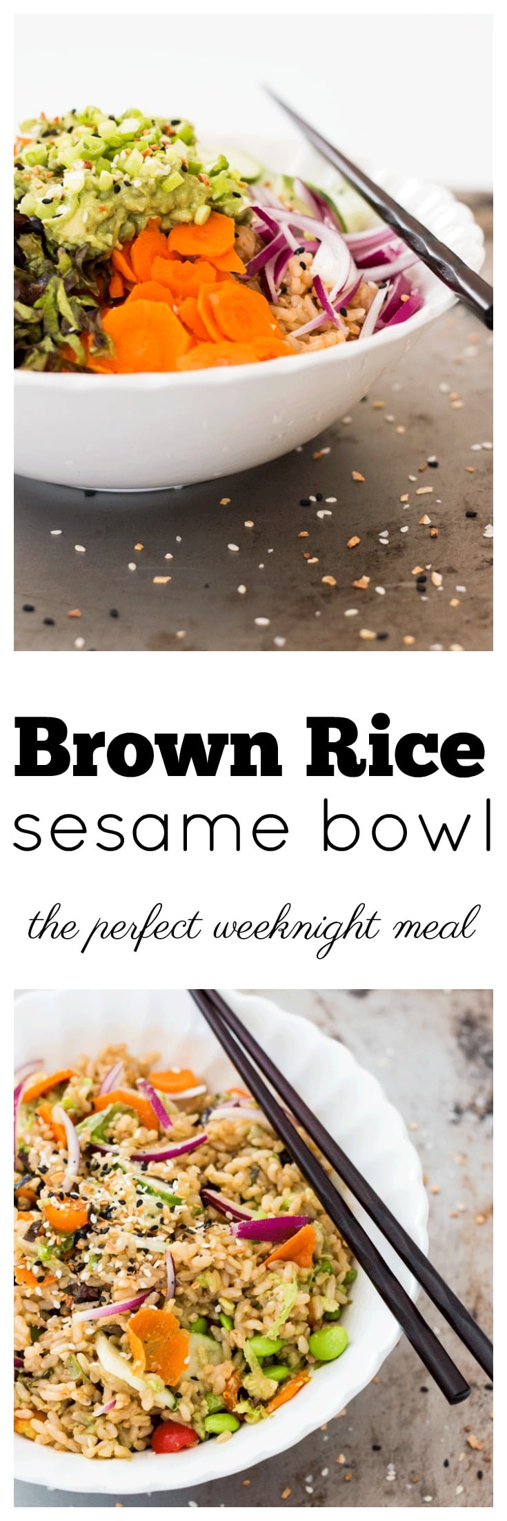 Rainbow Brown Rice and Sesame Veggie Bowl - Whole Food Bellies