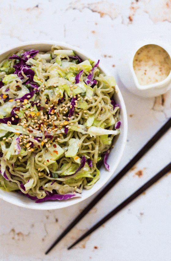 Toasted Sesame and Miso Noodle Salad - Whole Food Bellies