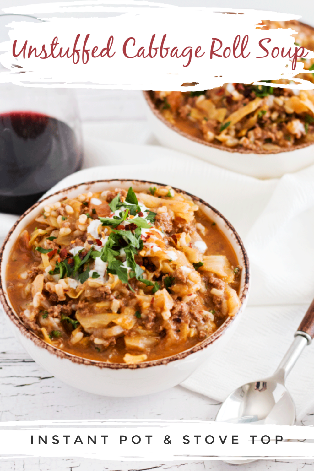 Hearty One-Pot Stuffed Cabbage Soup: Stove Top and Instant Pot ...