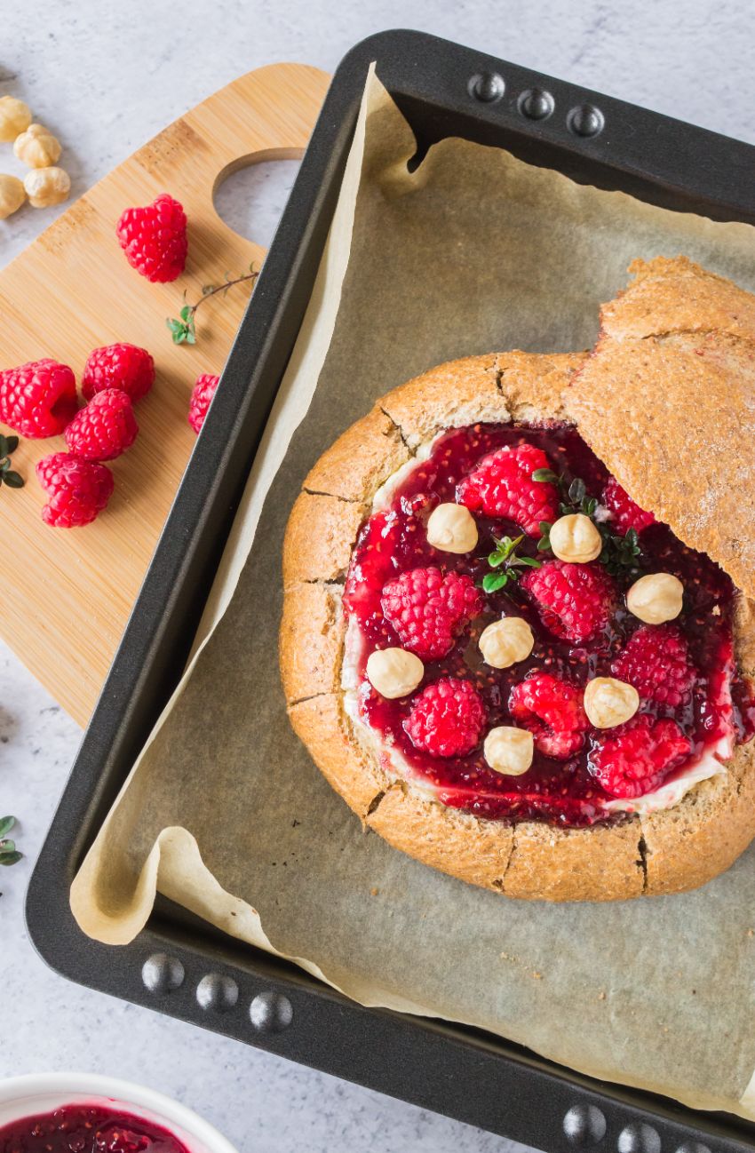 Raspberry Baked Brie with Jam and Hazelnut - Whole Food Bellies