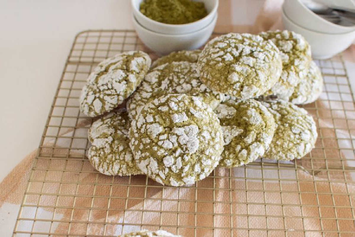 Crinkle Coconut Matcha Cookies - Whole Food Bellies