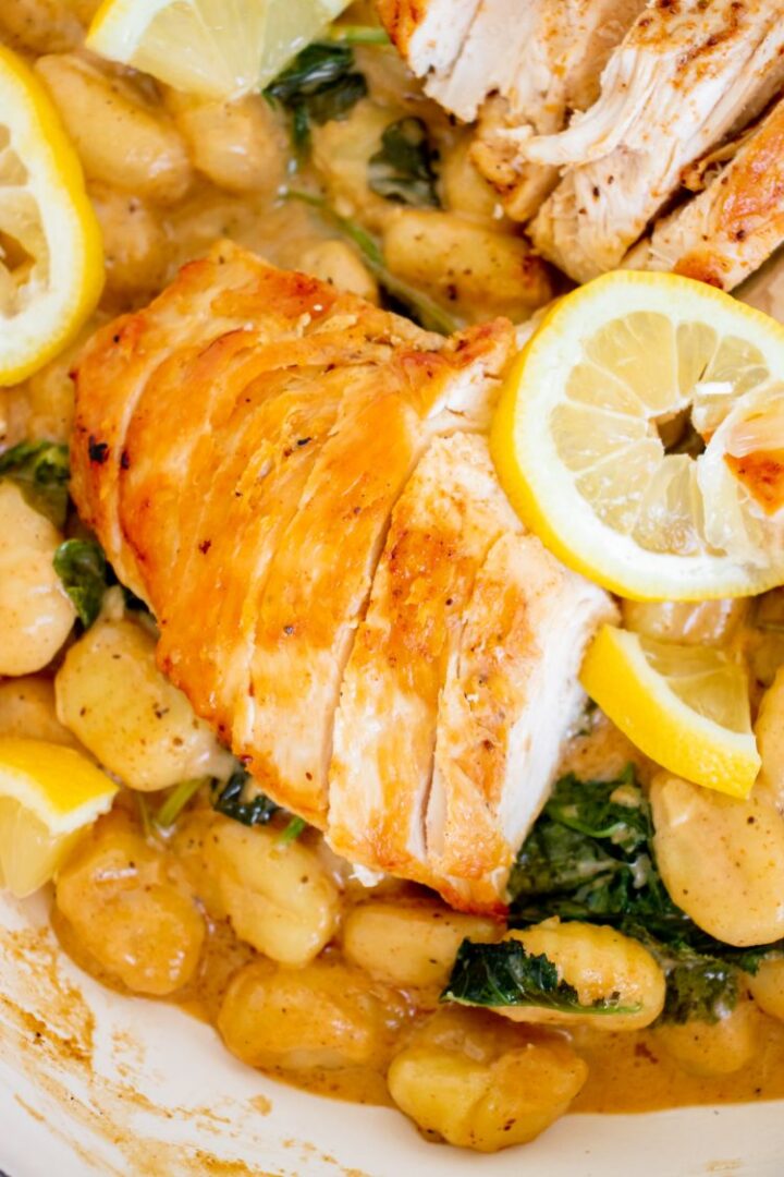 One Pan Lemon and Garlic Chicken and Gnocchi - Whole Food Bellies