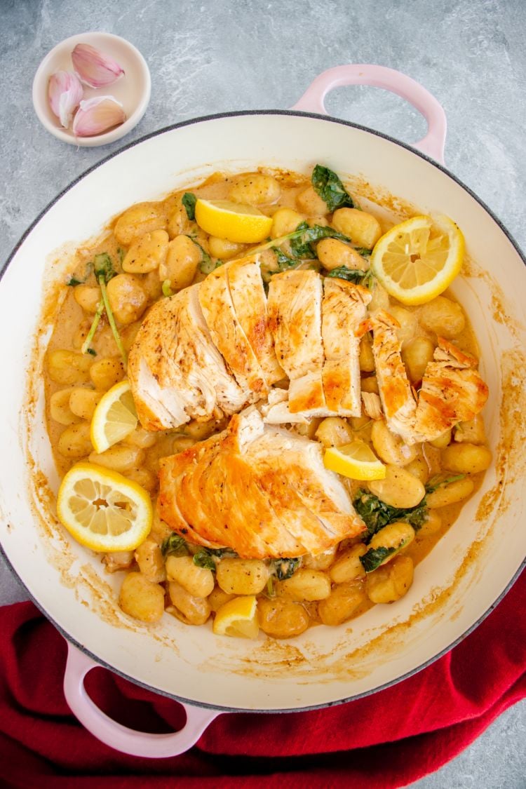 One Pan Lemon and Garlic Chicken and Gnocchi - Whole Food Bellies